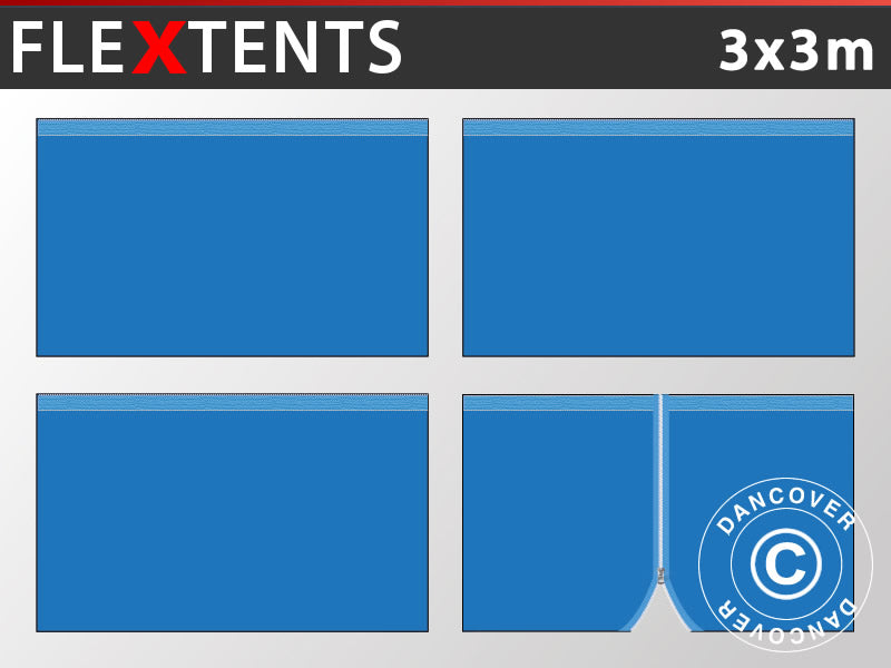 FleXtents Sidewall Kit 3x3m Blue – Buy online at Dancover